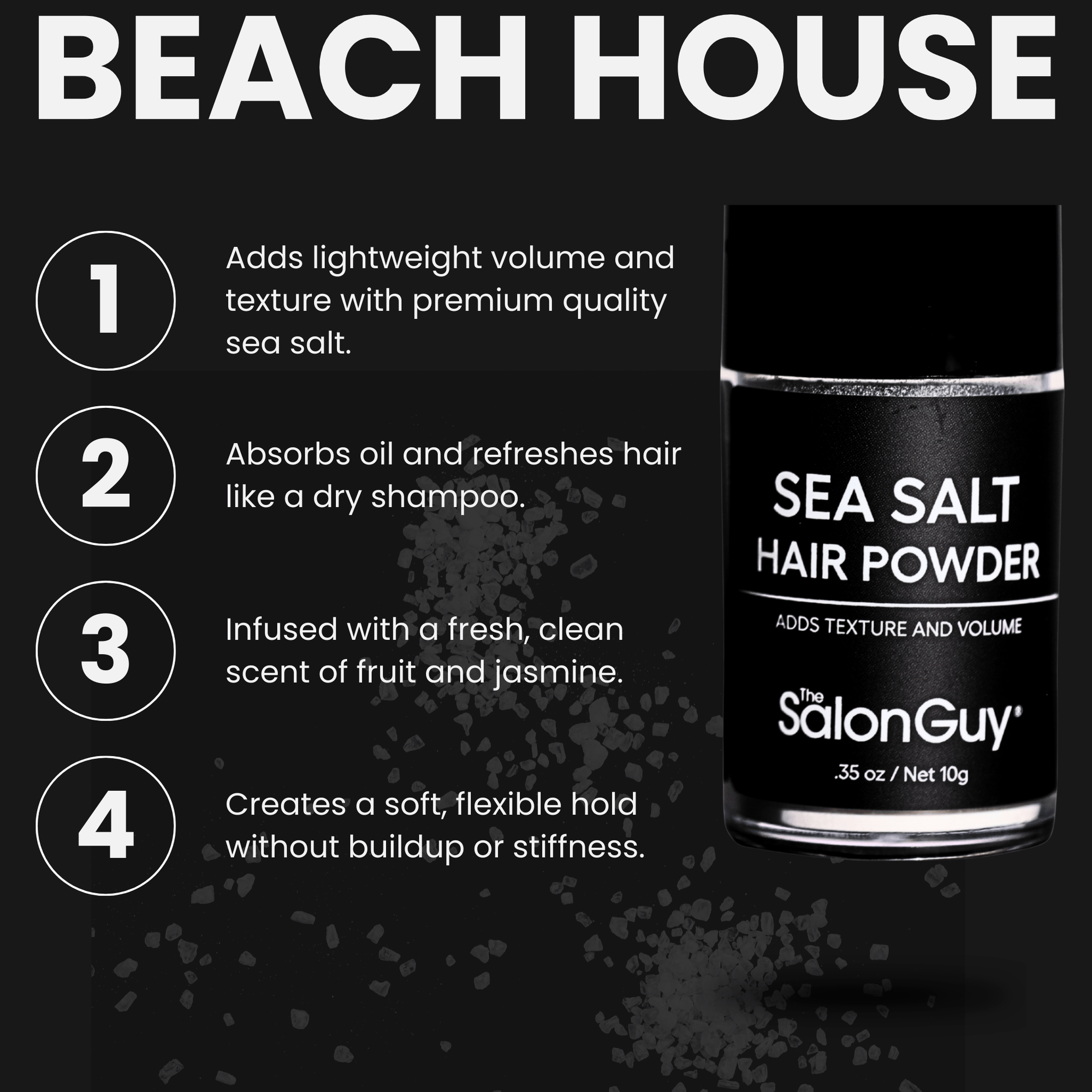 Beach House Sea Salt Hair Powder – Volumizing Matte Texture Powder for