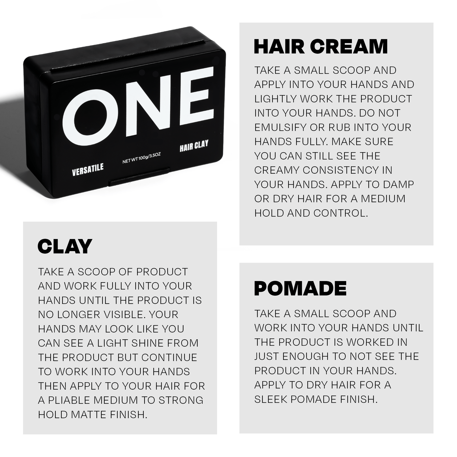 ONE Hair Clay | TheSalonGuy 3-in-1 Hold & Texture